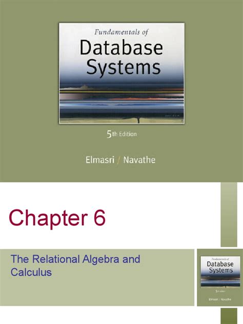 ch06 the relational algebra and calculus pdf relational model relational database