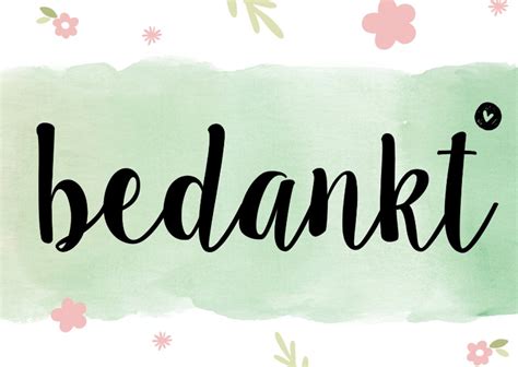 Bedankt Groen Met Bloemen Bedankkaartjes Kaartje Go