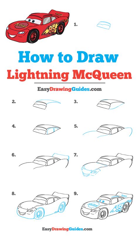 How To Draw Lightning Mcqueen Side View