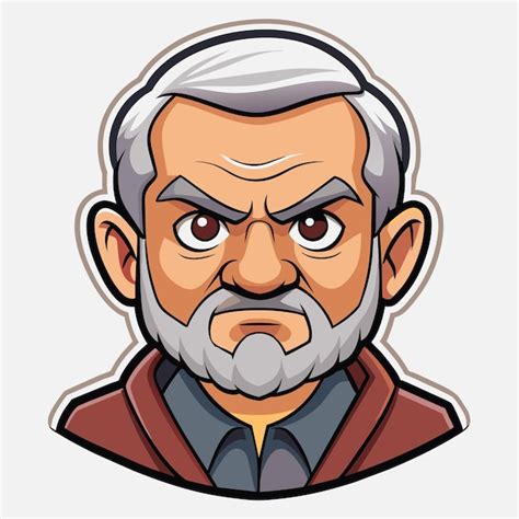 Una Caricatura De Un Hombre Con Un Fondo Gris Vector Premium