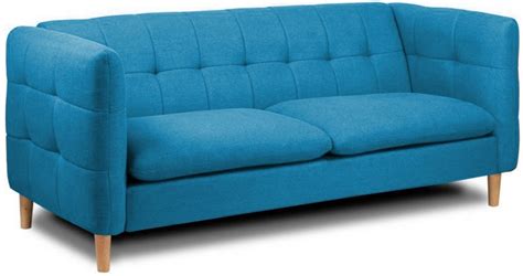 Canapé scandinave 3 places tissu bleu azur Miguel LesTendances fr