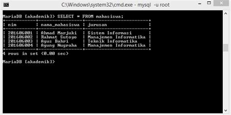 dunia koding tutorial and source code pemrograman perintah update delete mysql