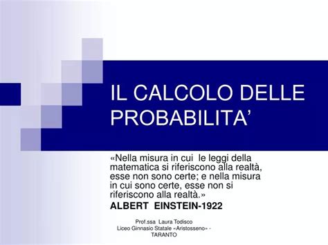PPT IL CALCOLO DELLE PROBABILITA PowerPoint Presentation Free