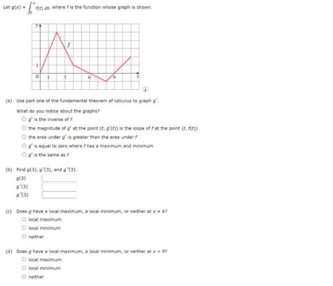 solved let g x 1 f t dt where f is the function