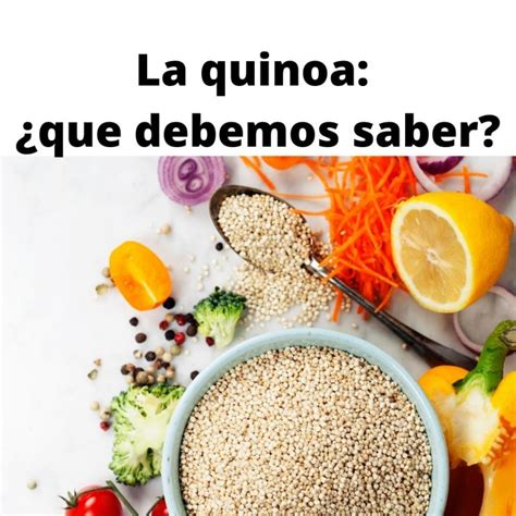 La quinoa que debemos saber My PDiet Nutrición