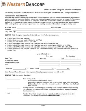 Net Tangible Benefit Worksheet Fill And Sign Printable Template Online
