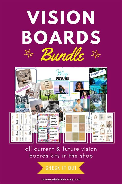 Ultimate Vision Board Printables Bundle Vision Board Party Kit Ideas
