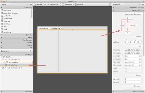 User Interface How To Make A Resizable Splitpane Within A Tab In