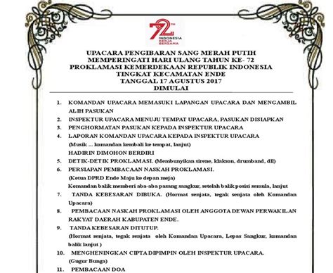 Susunan Acara Upacara 17 Agustus