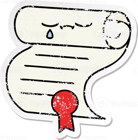Pegatina Angustiada De Un Lindo Contrato De Dibujos Animados 43489966 PNG