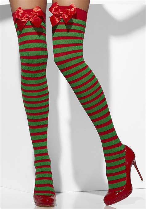 Medias rayas rojas y verdes altas medias navideñas Multicolor Yaxa