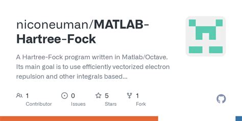 github niconeuman matlab hartree fock a hartree fock program written in matlab octave its