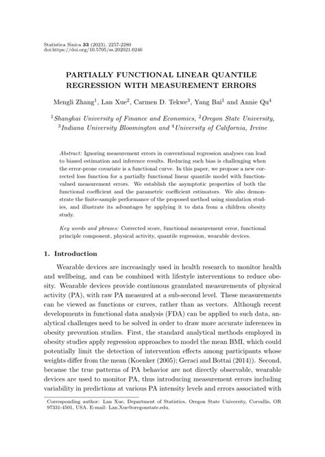 pdf partially functional linear quantile regression with measurement errors