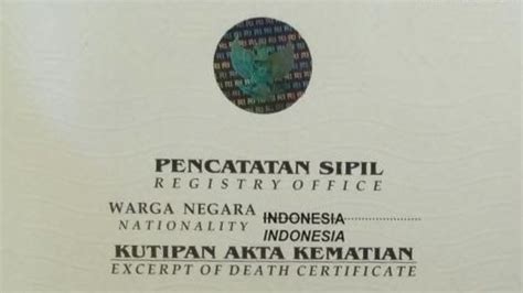 Detail Surat Akta Kematian Koleksi Nomer 2