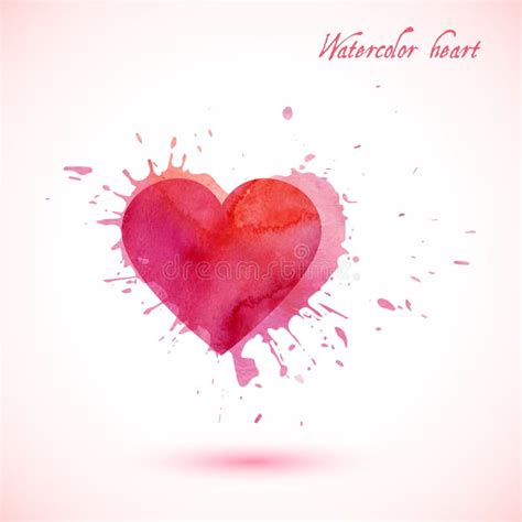 El Corazón Abstracto De La Acuarela Del Vector Con Salpica Ilustración