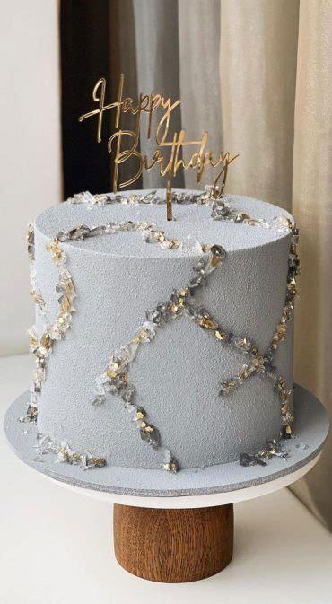 55 Cute Cake Ideas For Your Next Party Elegant Concrete Blue Grey Cake