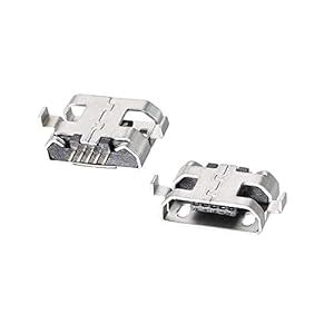Uxcell 50PCS Micro USB Female Socket Connector Port 5 Pin DIP 180