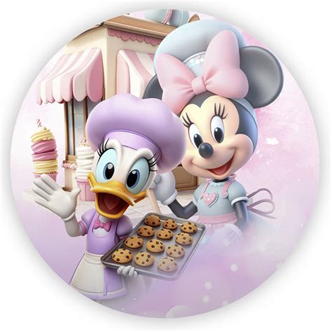 Painel Redondo Minnie Confeitaria Sublimado 3D Sublitex painéis