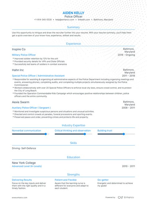 10 Police Officer Resume Examples Guide For 2023
