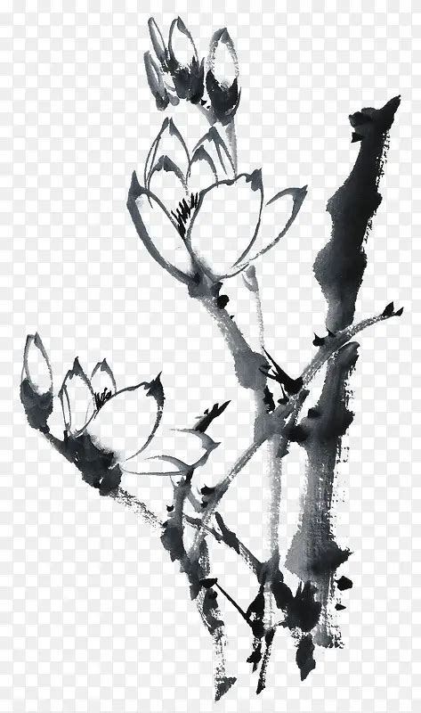 水墨植物PNG图片素材下载 图片编号qkejobra 免抠素材网