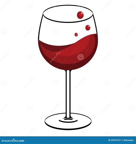 Glas Rode Wijn Vector Illustratie Illustration Of Macro 34375751