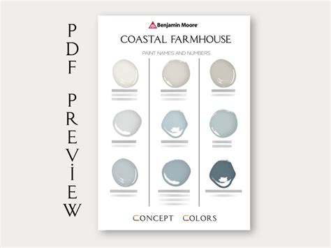 Benjamin Moore Coastal Farmhouse Paint Palette Complementary Coastal