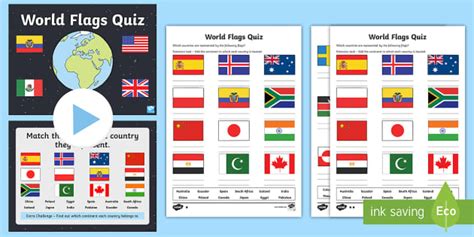 Flags Of The World Quiz Pack Flag Guessing Game Twinkl