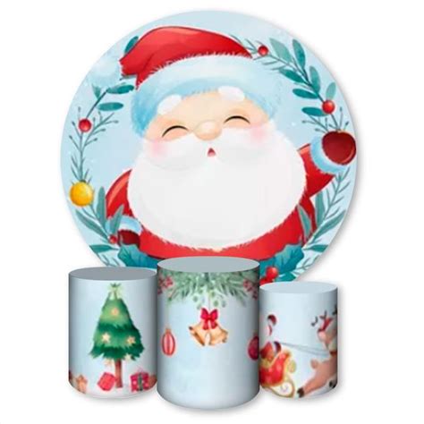 Capa Painel Trio Capas Cilindros Sublimados Tema Natal 504 Painel