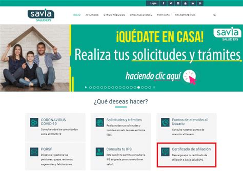 Descargar certificado de Afiliación Savia Salud paso a paso en 2024