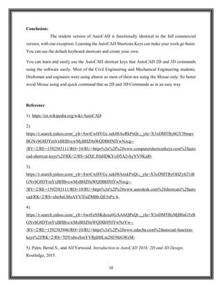 AutoCad 2D Shortcut Keys PDF