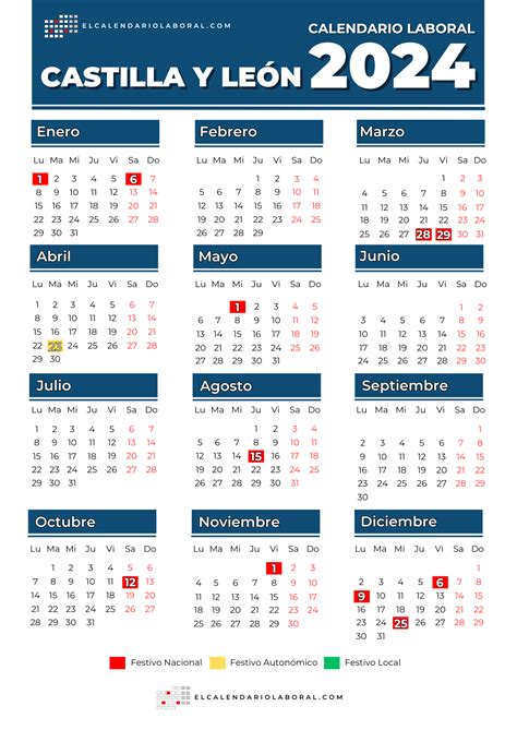 Calendario Laboral de Castilla y León festivos y puentes en 2024