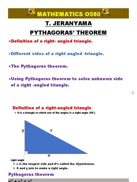 applying pythagoras theorem a guide to solving for unknown sides in right angled triangles