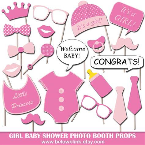 Girl Baby Shower Photo Booth Props Printable Photo Props Etsy France