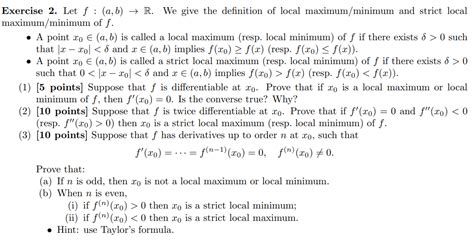 solved exercise 2 let f a b r we give the definition