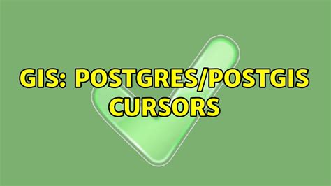 GIS Postgres Postgis Cursors YouTube