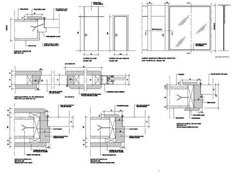 Aluminium Doors Elevations And Installation Cad Drawing Details Dwg