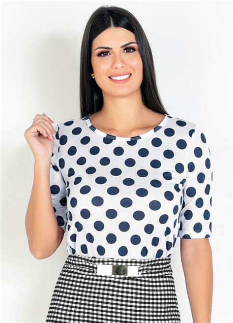Blusa Poá Manga 3 4 Moda Evangélica Queima de Estoque