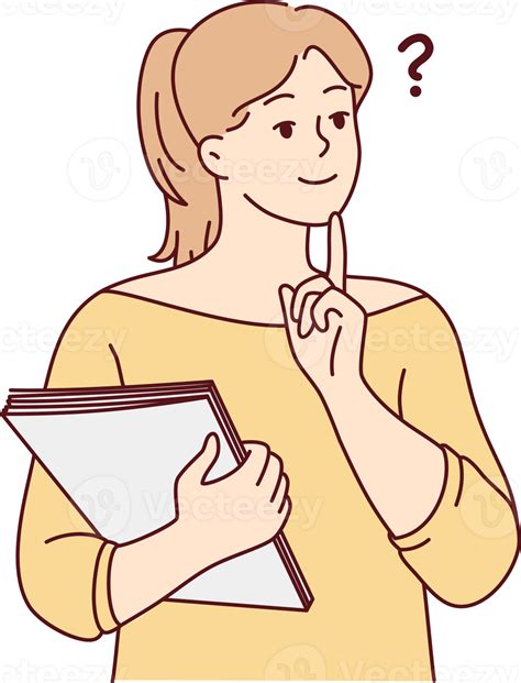Pensive Woman Thinking Making Decision Png