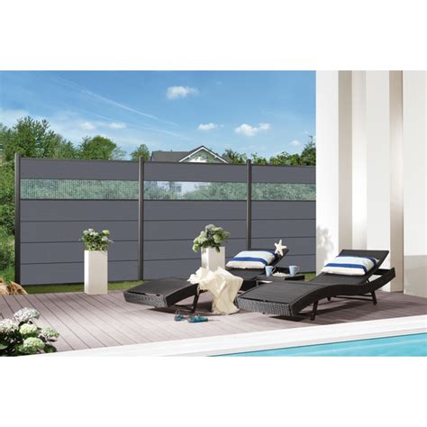 Sichtschutzzaun WPC Anthrazit SYSTEM XL Zaunfeld Set B X H 178 X 183