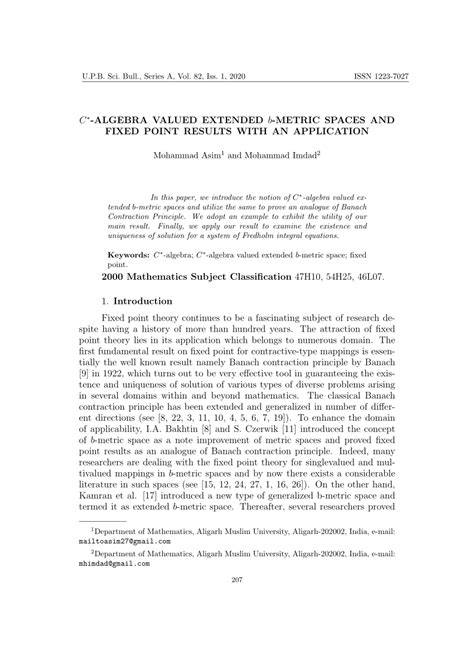 pdf c algebra valued extended b metric spaces and fixed point results with an application