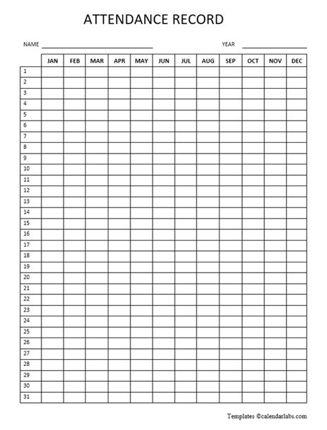 Free Printable 2025 Employee Attendance Calendar Pdf Excel Dalia Eleanor