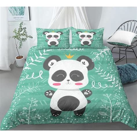 Housse De Couette 240X220 Cm Animal De Dessin Animé Panda Parure De