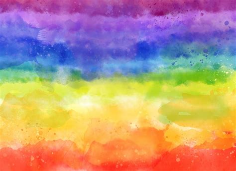 Fundo Colorido Aquarela Arco Ris Vetor Premium