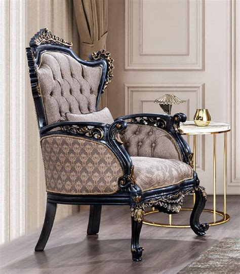 Casa Padrino Ensemble De Salon Baroque De Luxe Gris Bleu Or 2