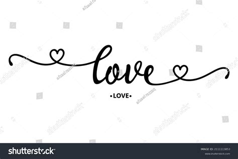 Love Continuous Line Script Cursive Text Stock Vector Royalty Free