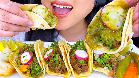 Asmr Carne Asada Tacos Mukbang Eating Sounds Asmr Phan Youtube