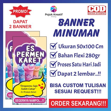 Jual Banner Bener Baner Benner Spanduk Sepanduk Backdrop Usaha Minuman
