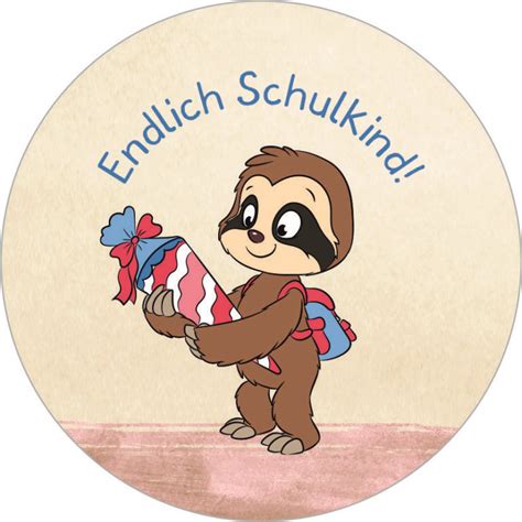 Buttonvorlage Einschulung Faultier Zaubereinmaleins Shop