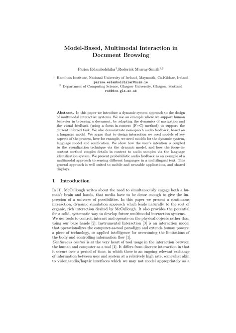 pdf model based multimodal interaction in document browsing