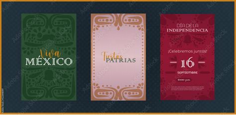 Vector de plantillas de día de la independencia de México Tarjeta